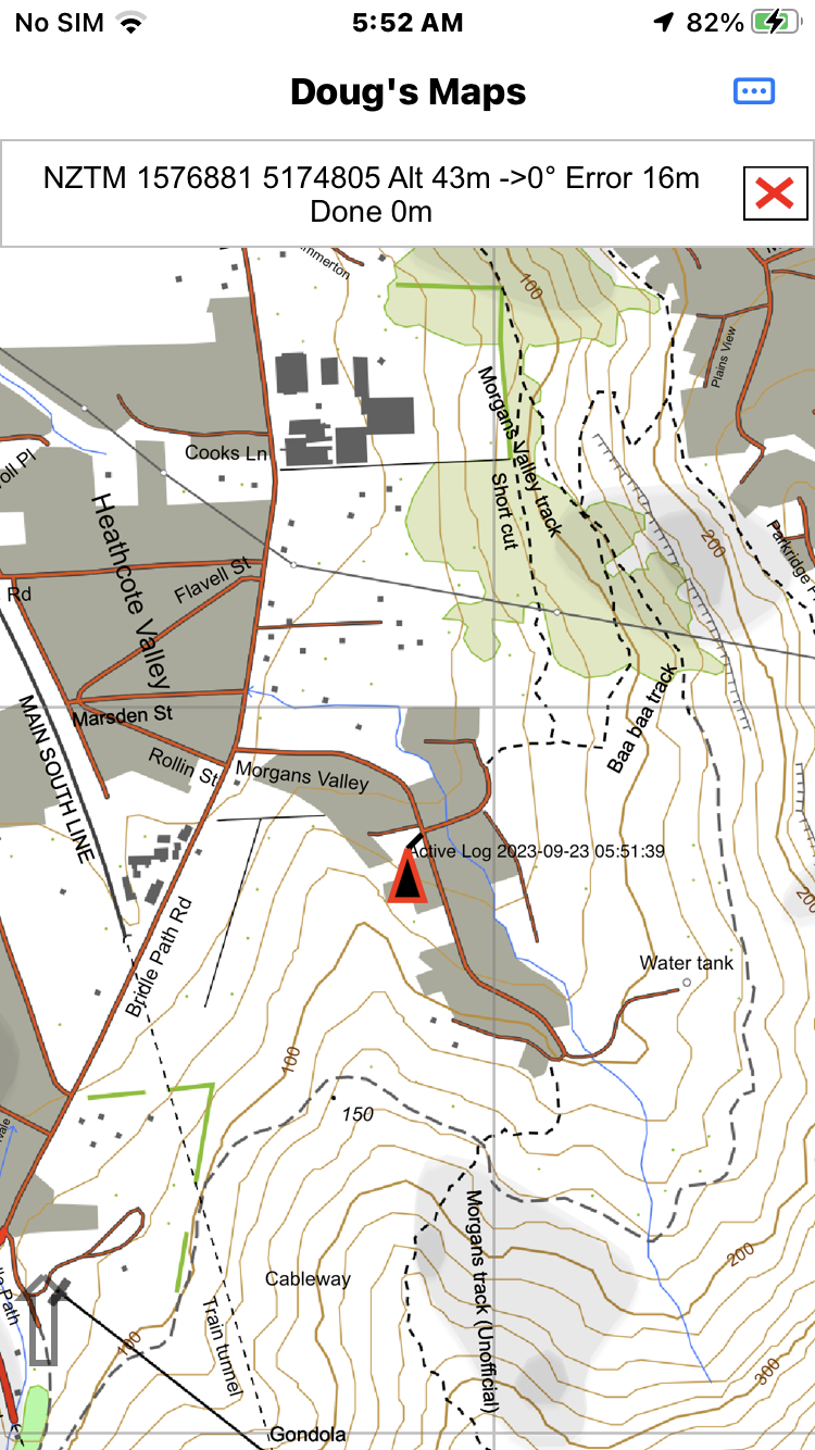 Navigating with a Go To line (iPhone) – Dougs Maps