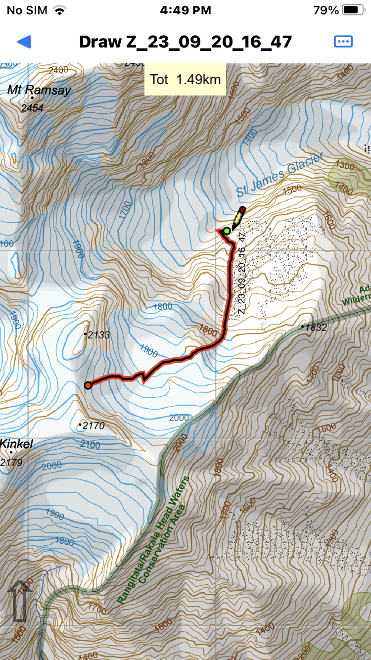 Drawing track manually (iPhone) – Dougs Maps