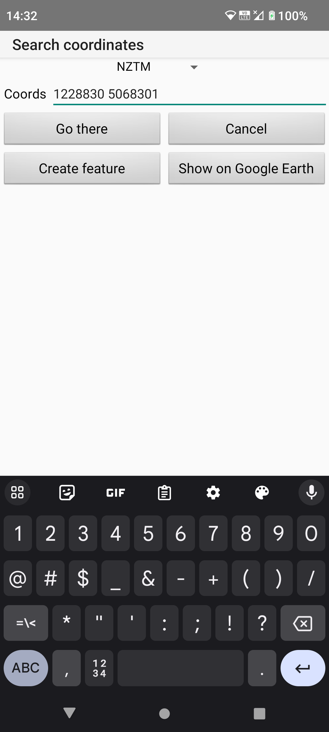 Search coordinates (Android) – Dougs Maps
