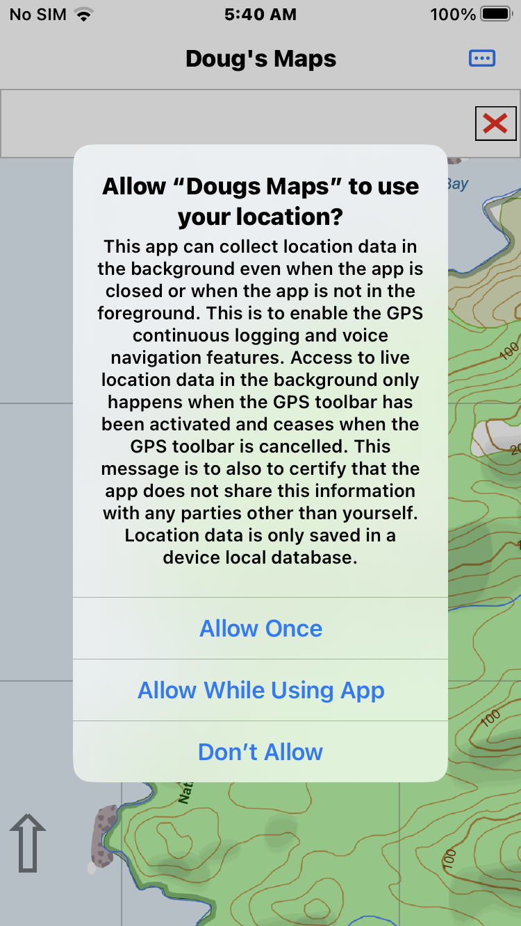 Activate GPS function (iPhone) – Dougs Maps