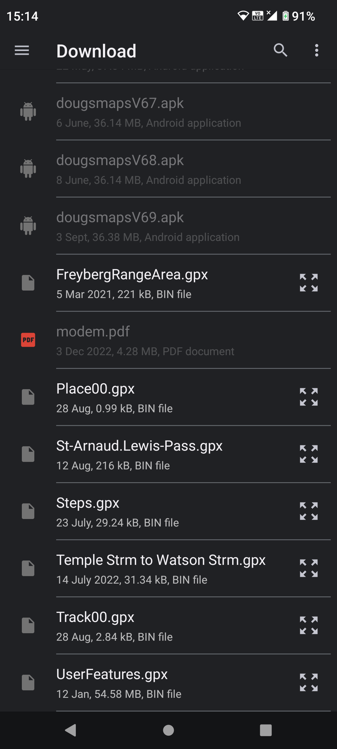 Importing a GPX file (Android) – Dougs Maps